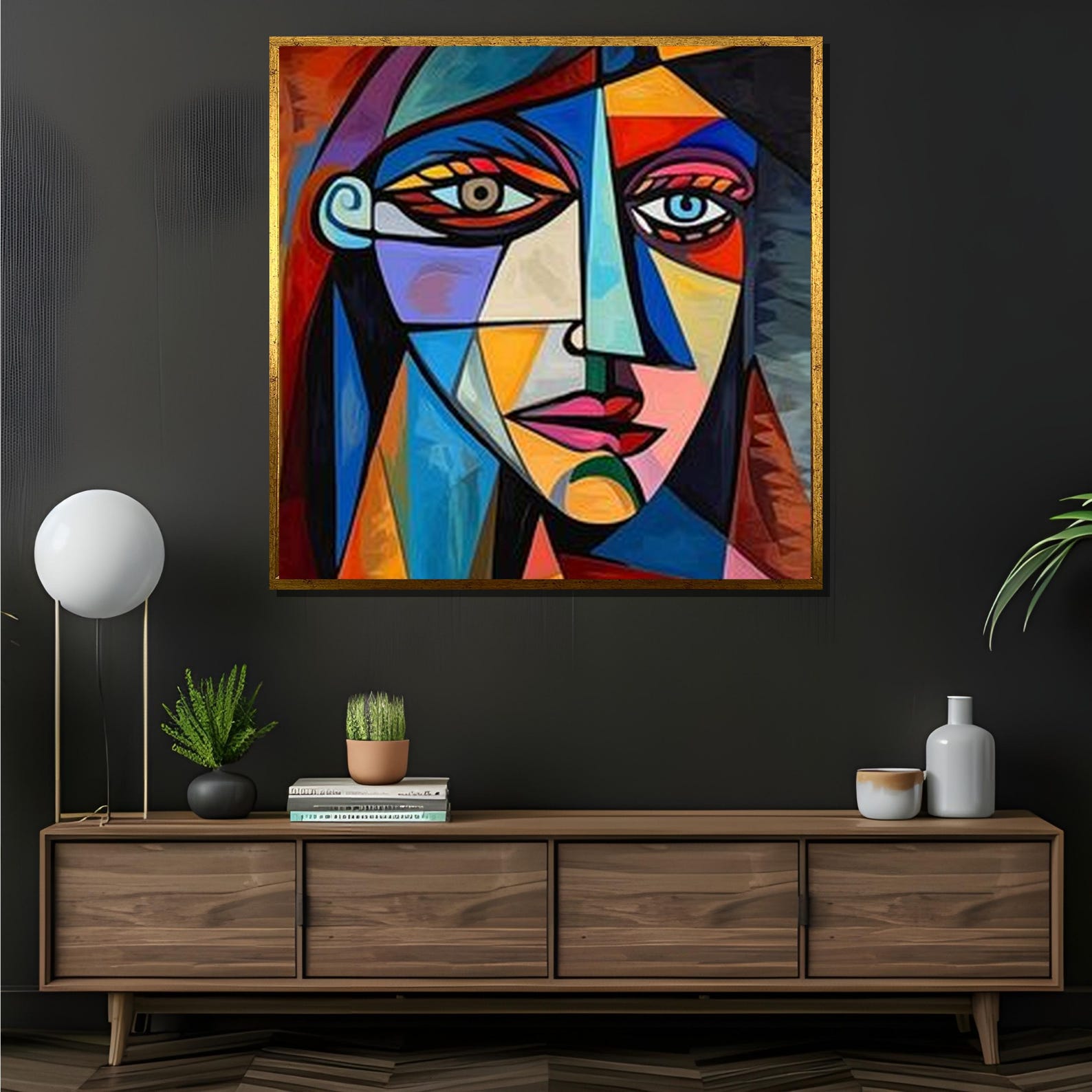 Pablo Picasso Art Abstract Cubist Face Art, Colorful Picasso-inspired ...