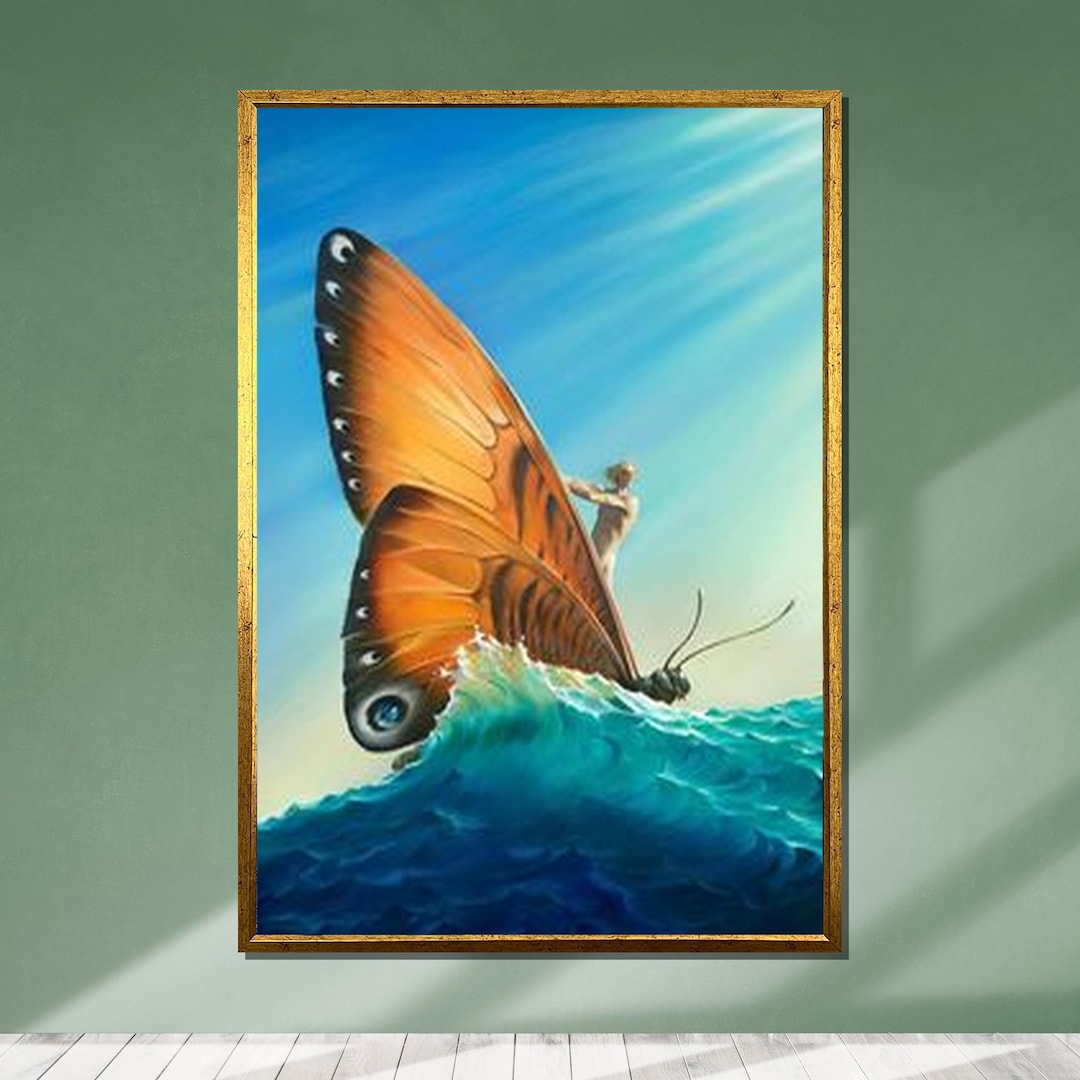 Vladimir Kush Surreal Butterfly Ship Print, Dreamlike Ocean Art, Kush ...