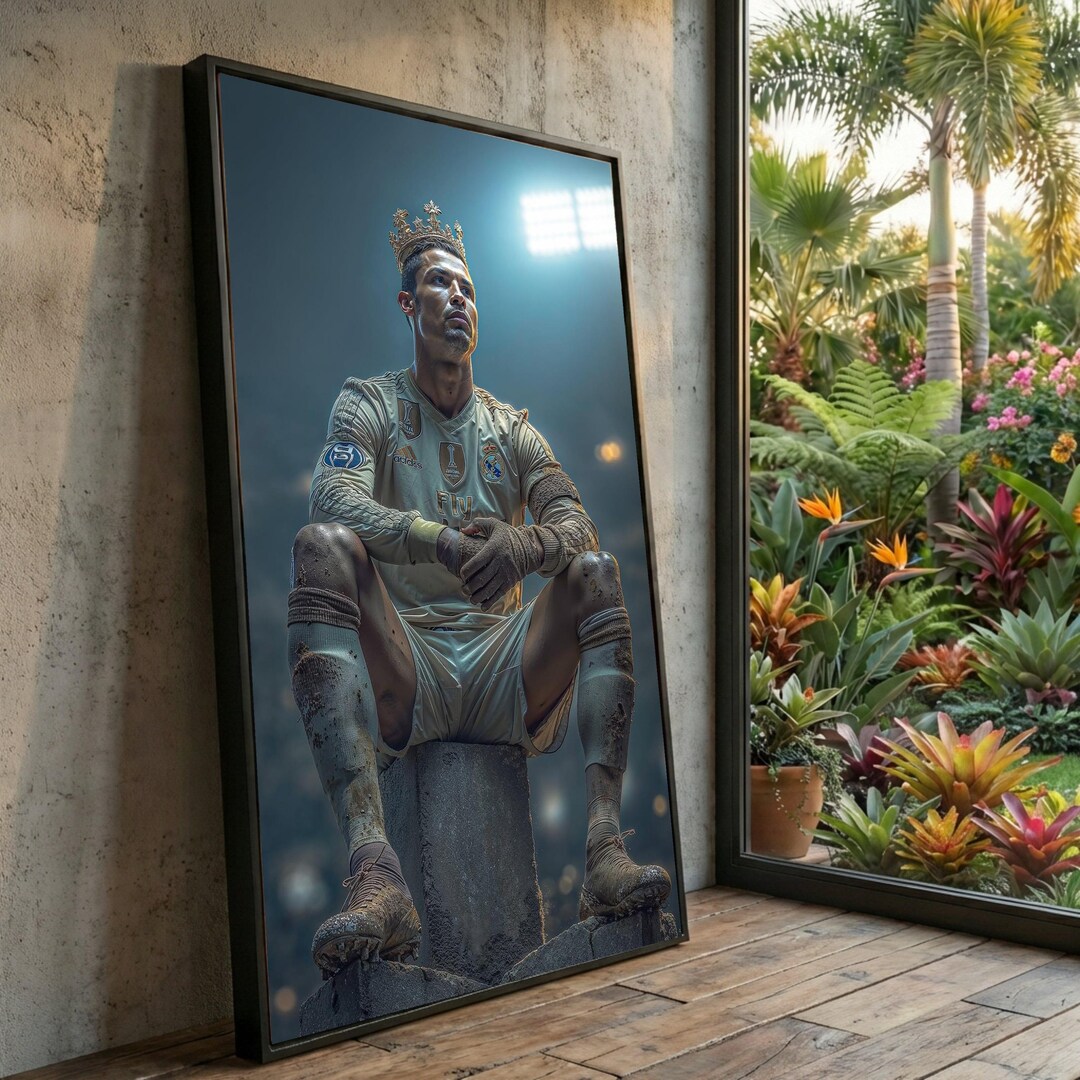 Cristiano Ronaldo Royal Crown Canvas Art, Motivational Soccer Legend ...