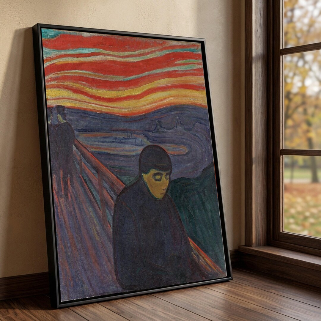 The Scream Canvas Print, Edvard Munch Inspired, Expressionist Wall Art ...