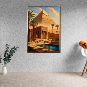 Ancient Egypt Pyramid Canvas, Egyptian Temple Wall Art, Historic Desert ...