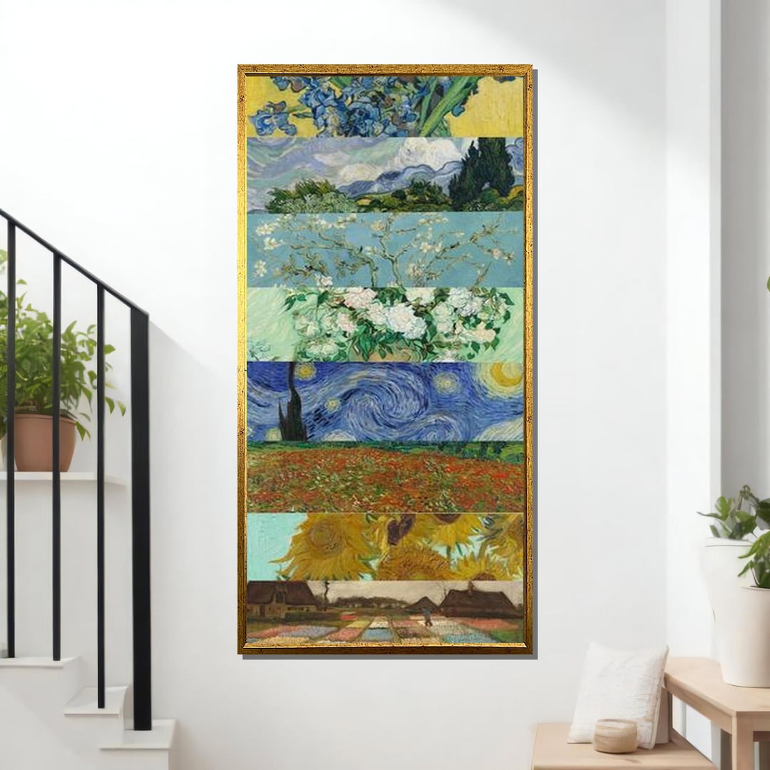 Vincent Van Gogh Collage Art, Floral & Landscape Masterpiece Canvas ...