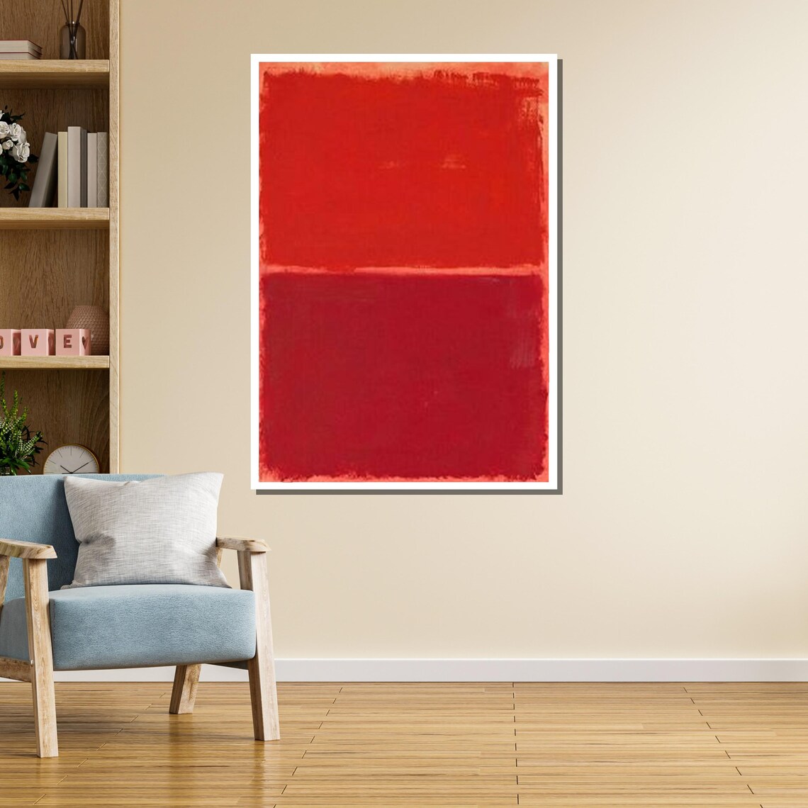 Red Abstract Canvas Art: Rothko Style Color Block Painting - Etsy