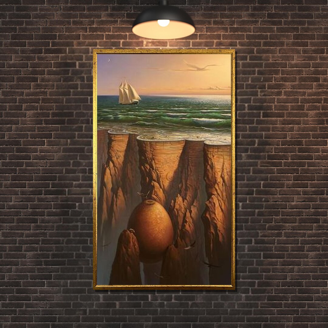 Vladimir Kush-inspired Surreal Ocean Art, Fantasy Egg and Cliffscape ...