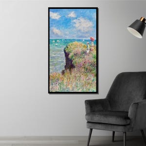 Monet-inspired Coastal Cliffside Canvas Art: Impressionist Seaside Wall ...