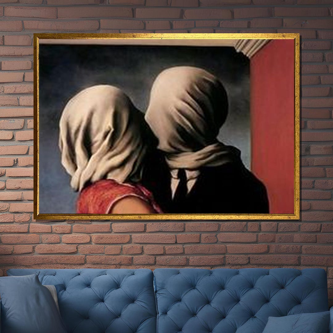 René Magritte "the Lovers" Print, Iconic Surrealist Art, Magritte Style ...