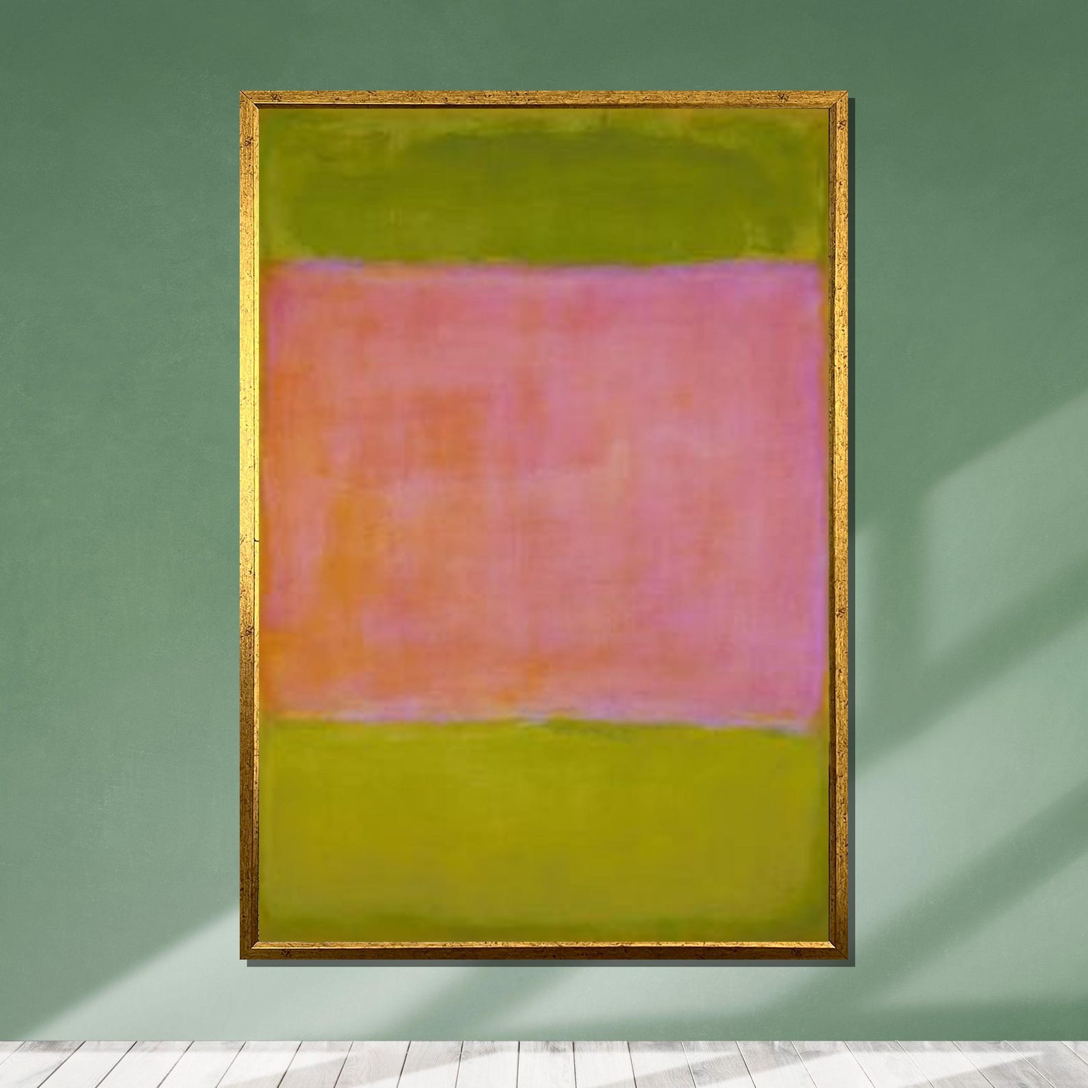 Rothko Inspired Abstract Canvas: Pink and Green Color Field Art - Etsy