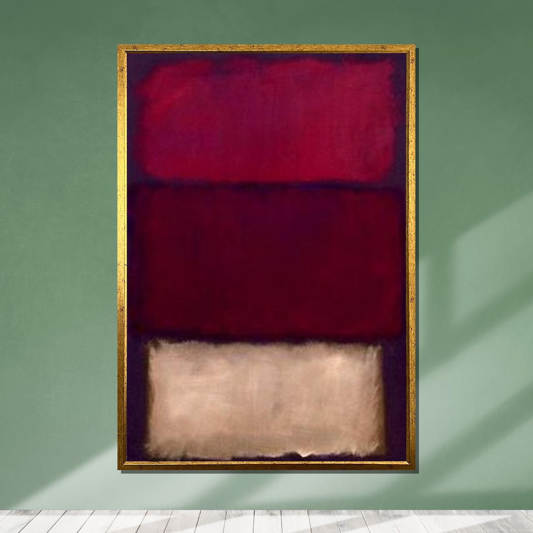 Rothko Style Abstract Canvas, Deep Red Color Field Art, Minimalist ...