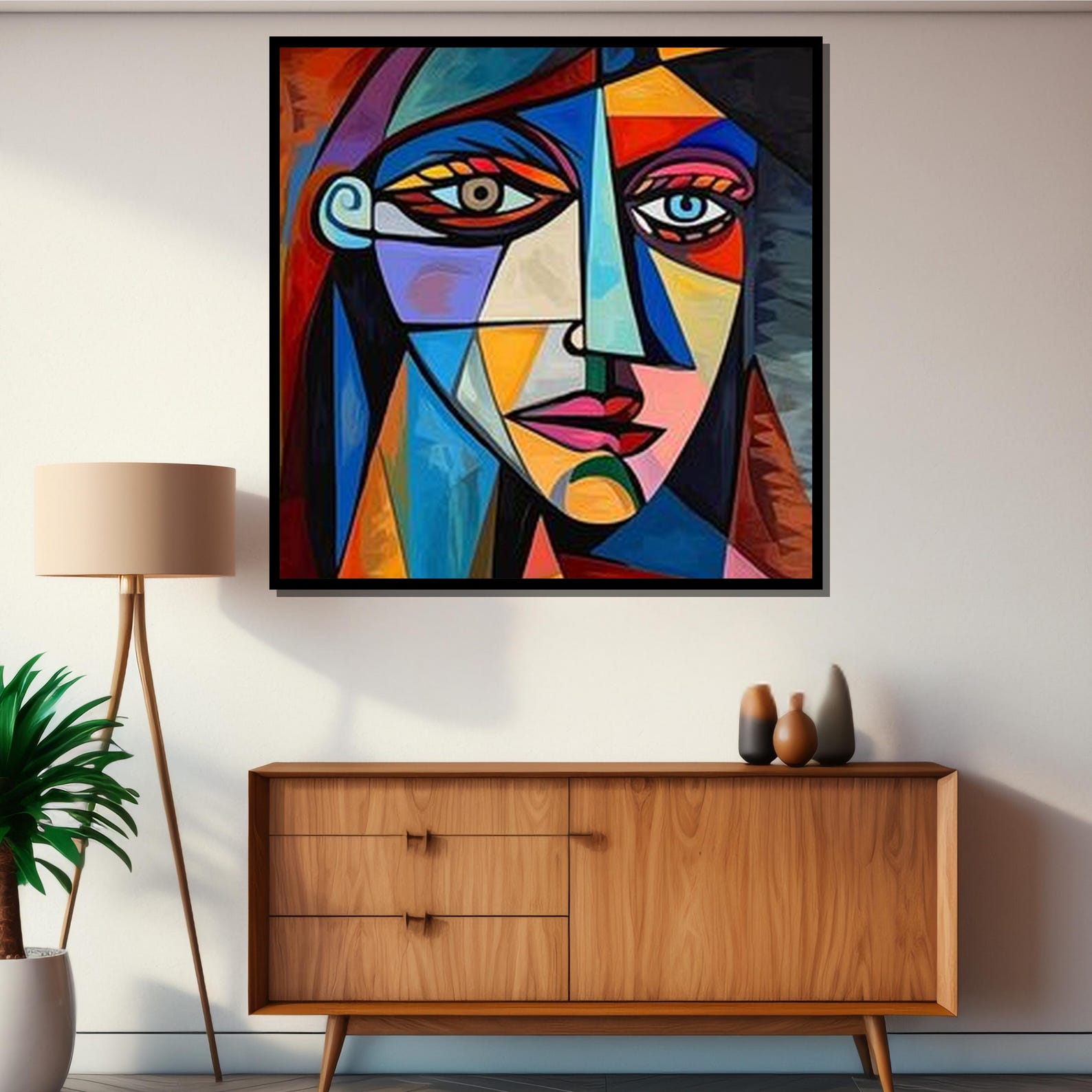 Pablo Picasso Art Abstract Cubist Face Art, Colorful Picasso-inspired ...