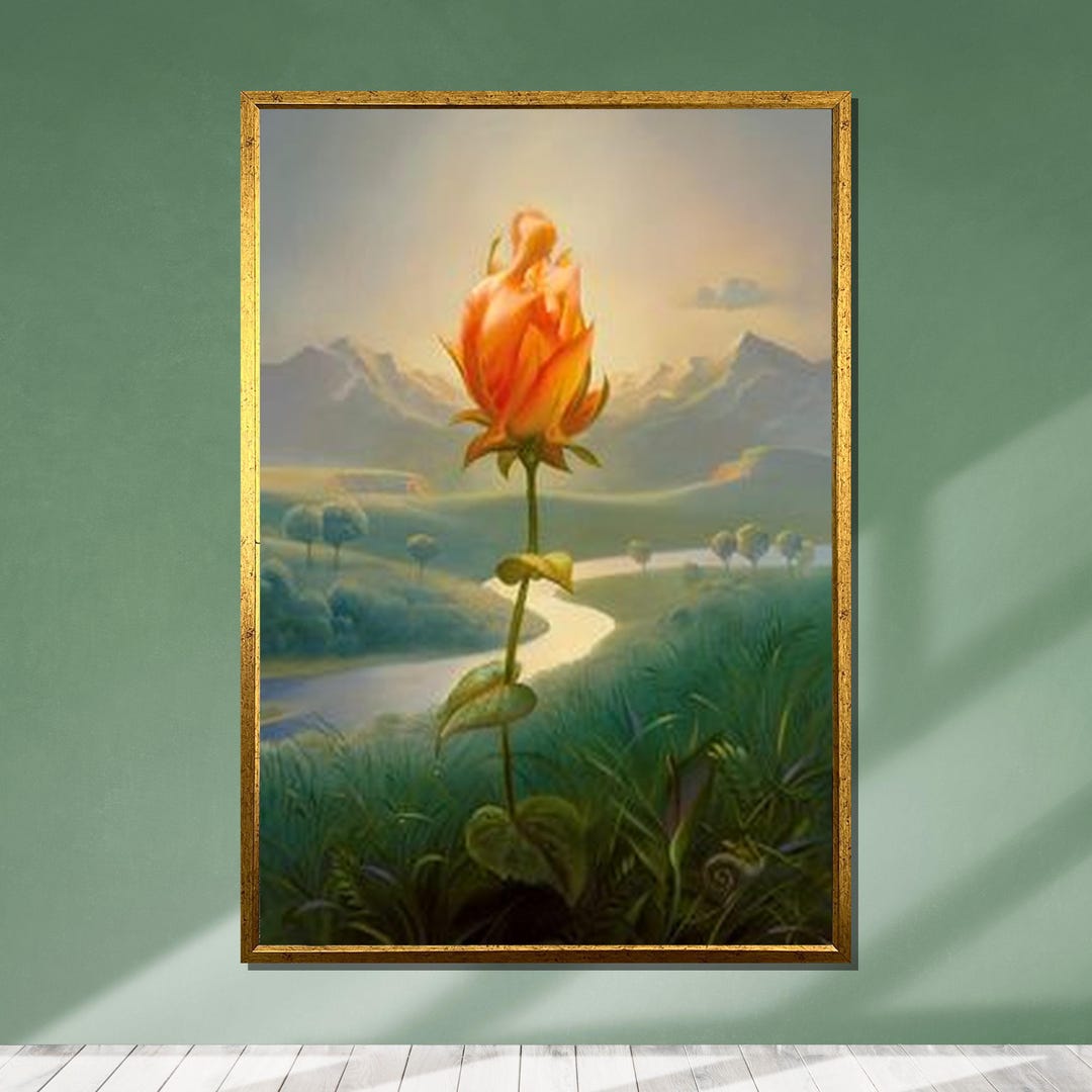 Surreal Rose Landscape Art, Vladimir Kush Inspired Art, Rose in Nature ...