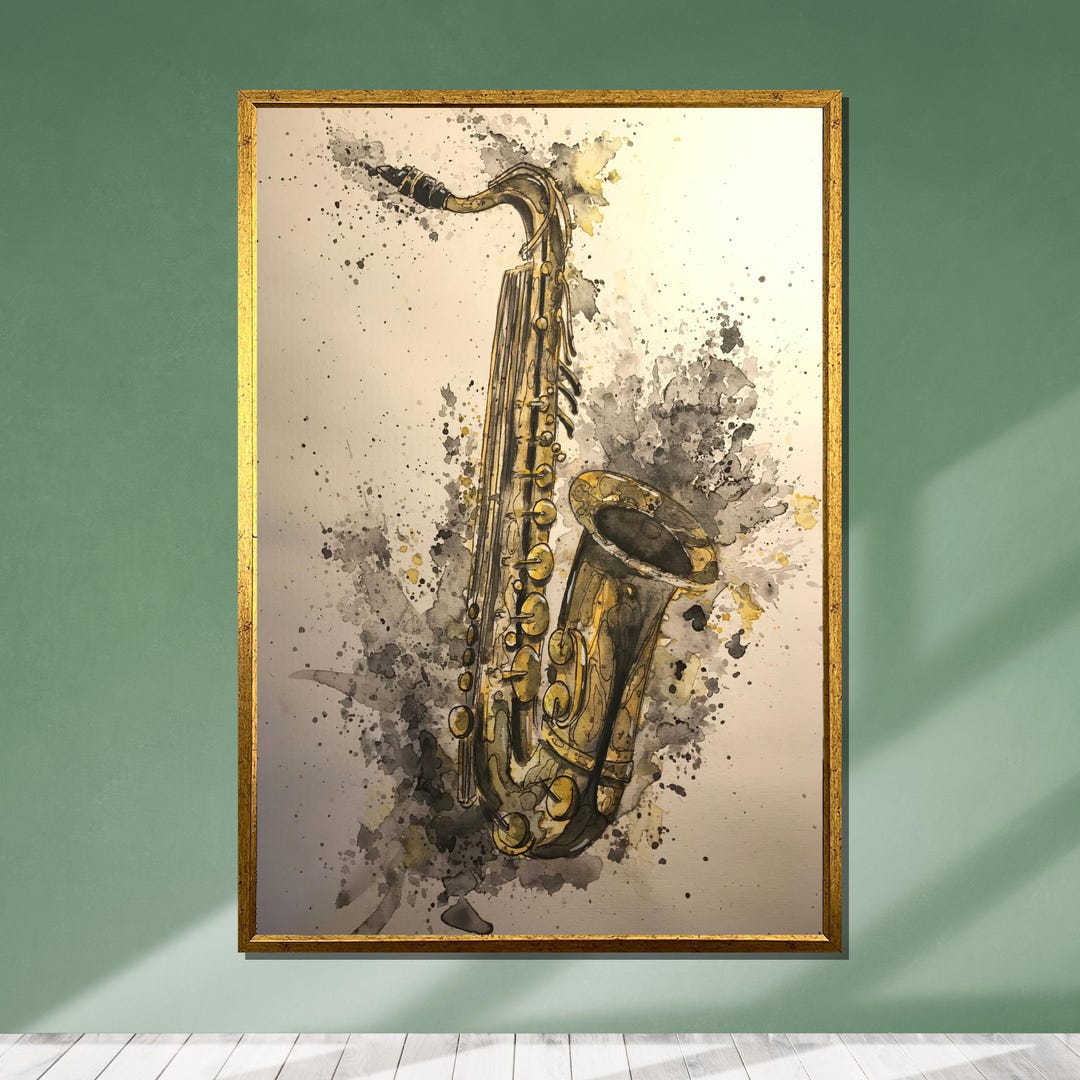 Watercolor Saxophone Canvas Art: Jazz Music Wall Decor - Etsy
