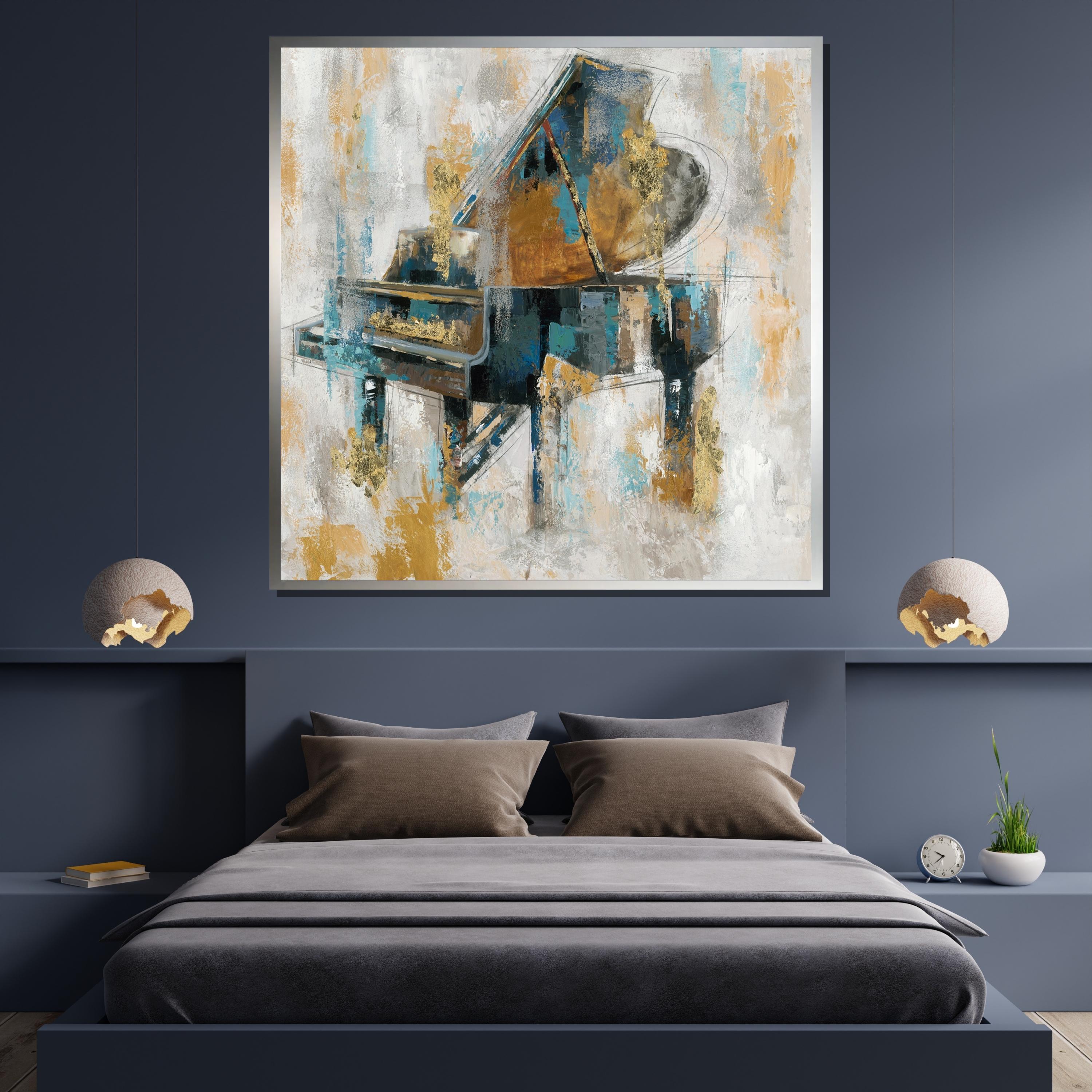 Abstract Grand Piano Art, Elegant Music Canvas, Modern Piano Painting ...