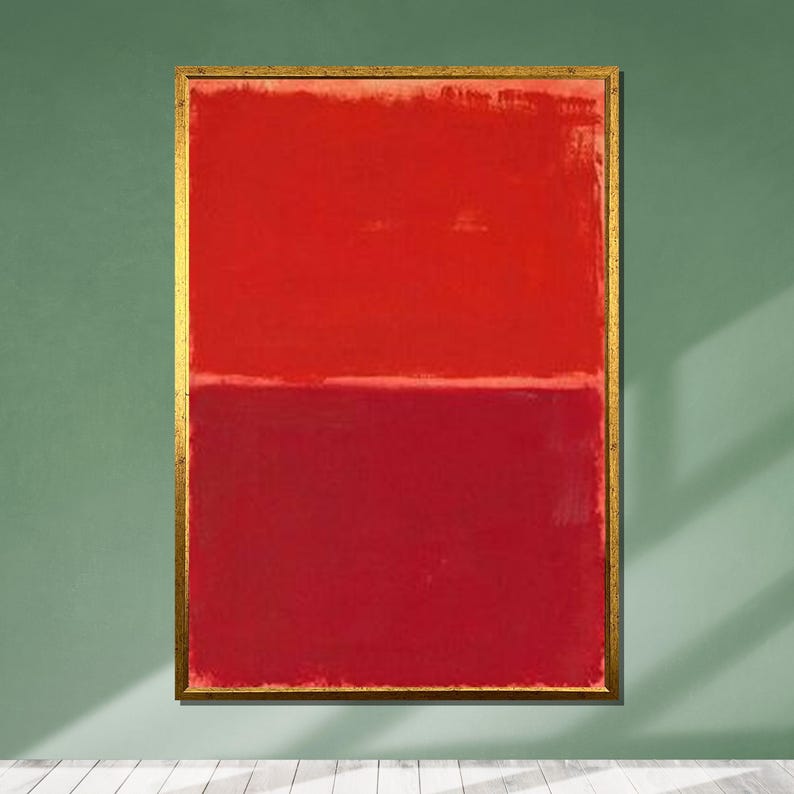 Red Abstract Canvas Art: Rothko Style Color Block Painting - Etsy