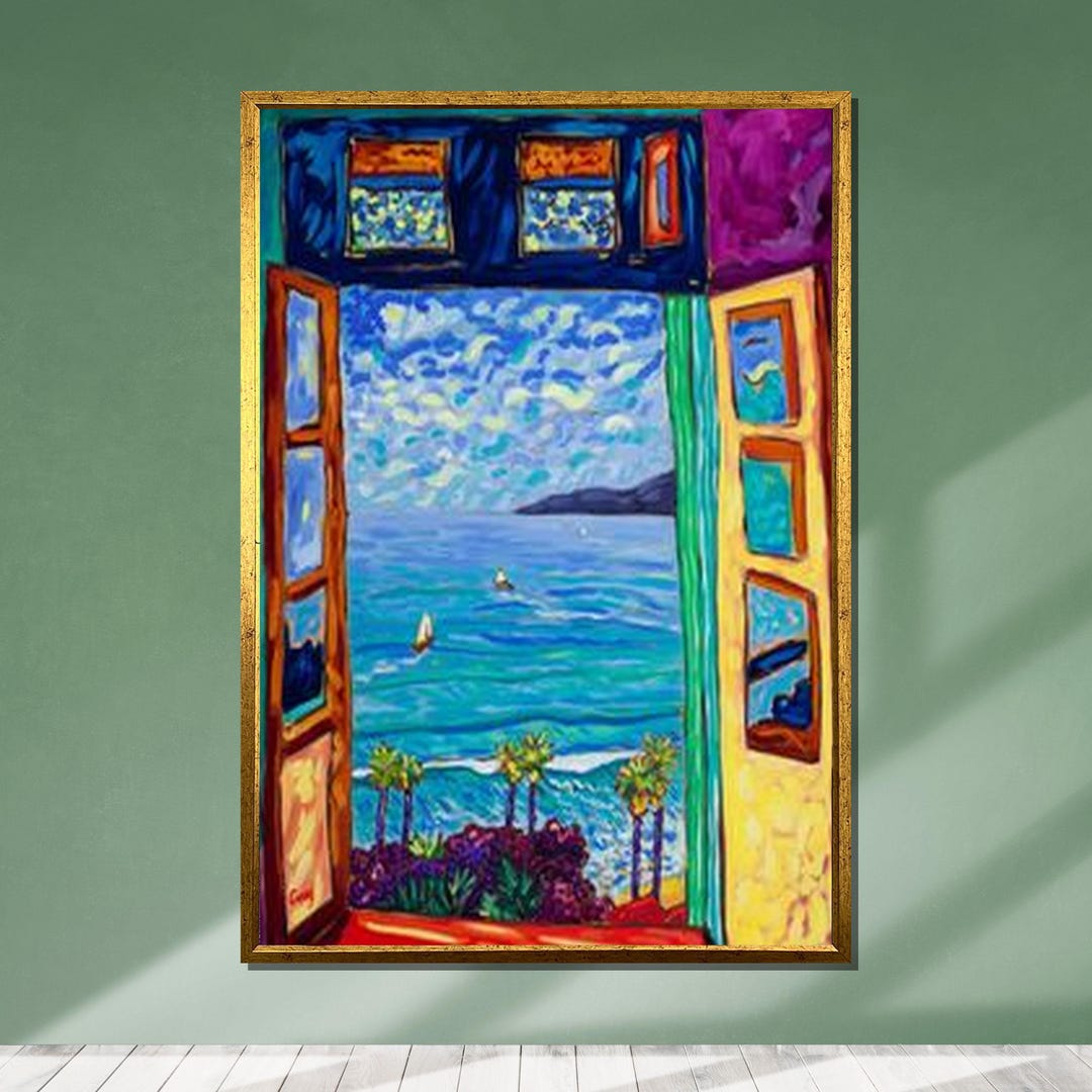 Henri Matisse Art, Vibrant Coastal View Art, Colorful Window to the Sea ...
