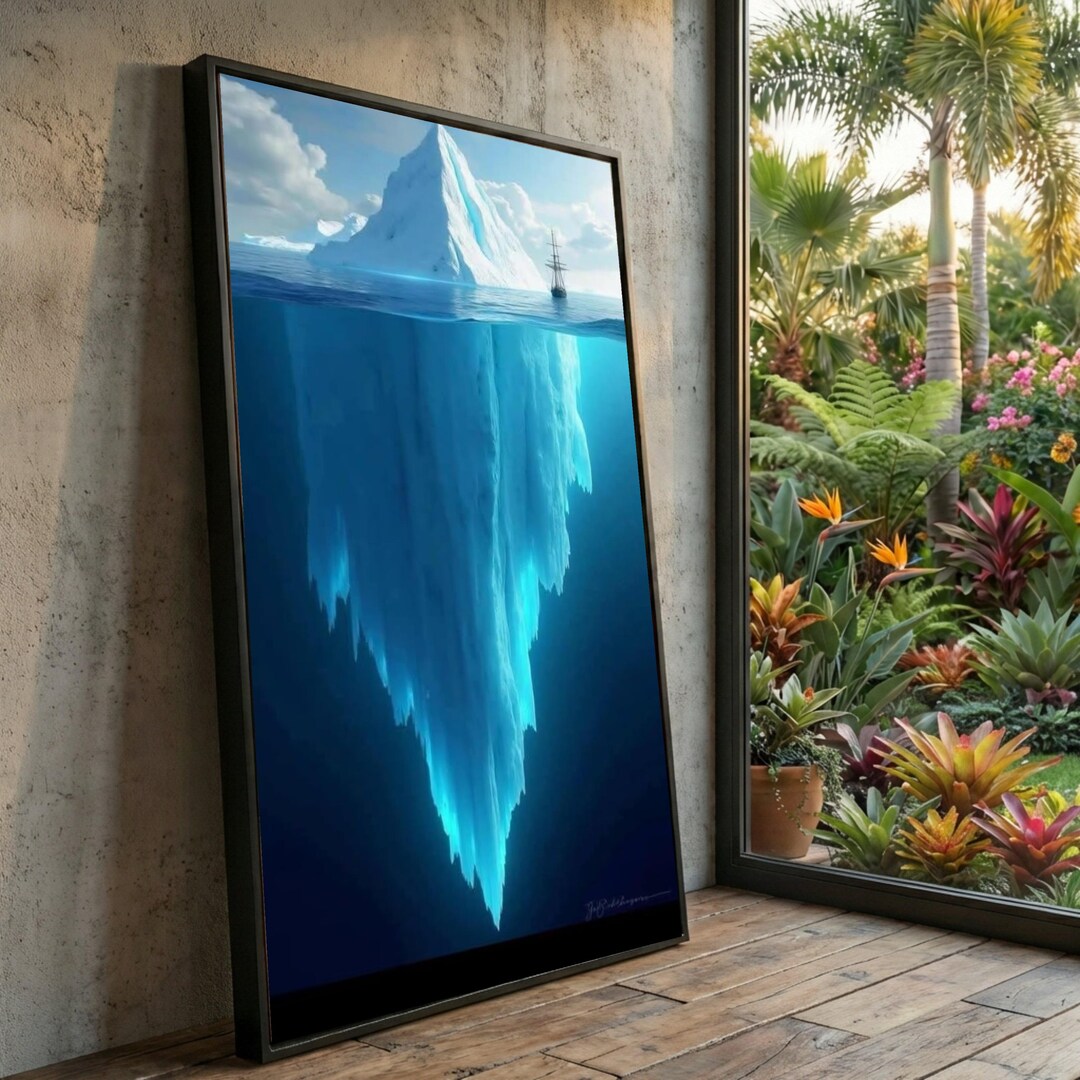 Iceberg Canvas Wall Art, Modern Ocean Landscape, Nautical Decor - Etsy