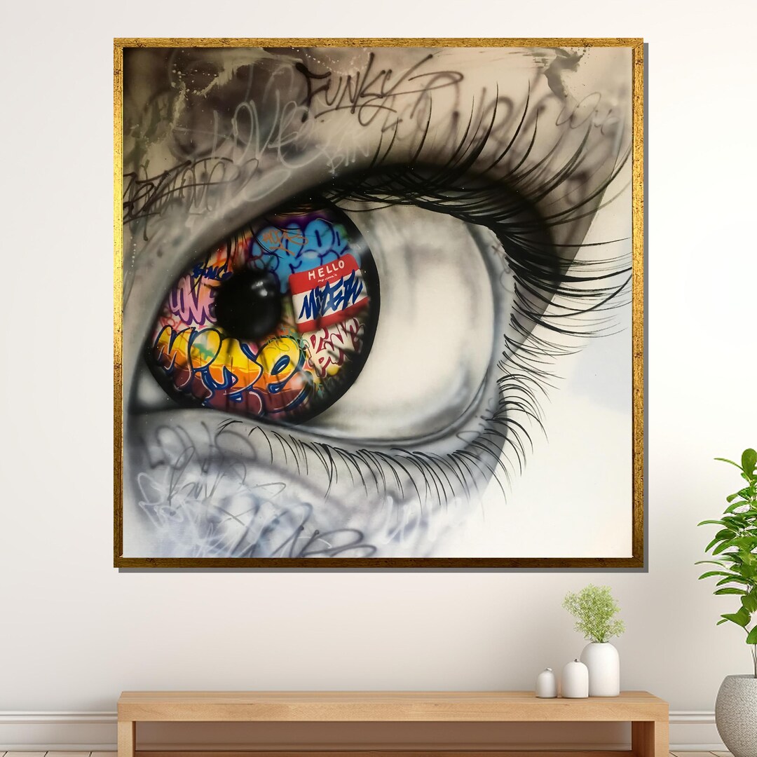 Graffiti Eye Canvas, Street Art Eye Print, Urban Graffiti Wall Art ...