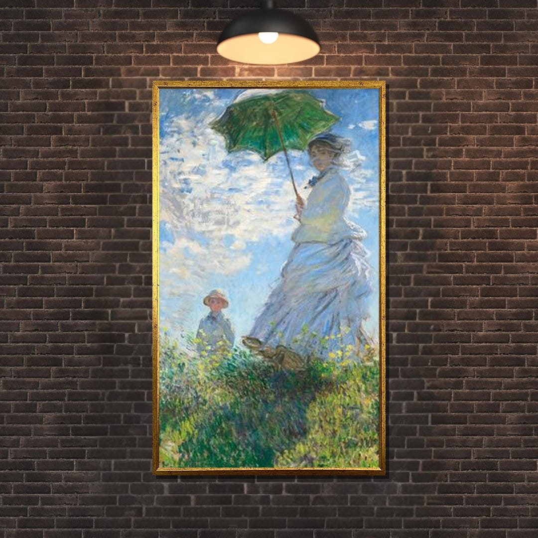 Monet 'woman With Parasol' Canvas Print: Impressionist Wall Art - Etsy