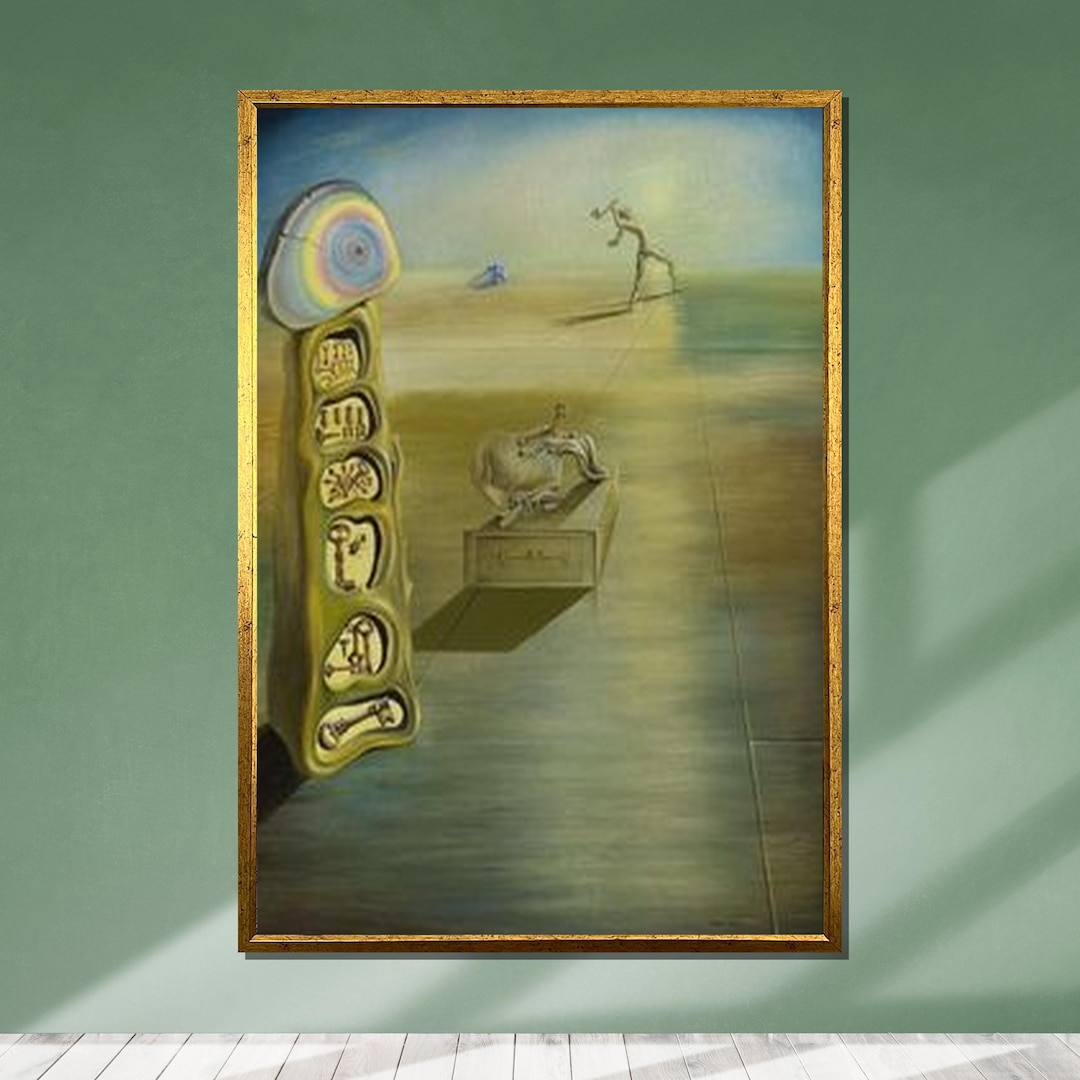 Salvador Dalí-inspired Surrealist Time Art, Abstract Dreamscape Canvas ...