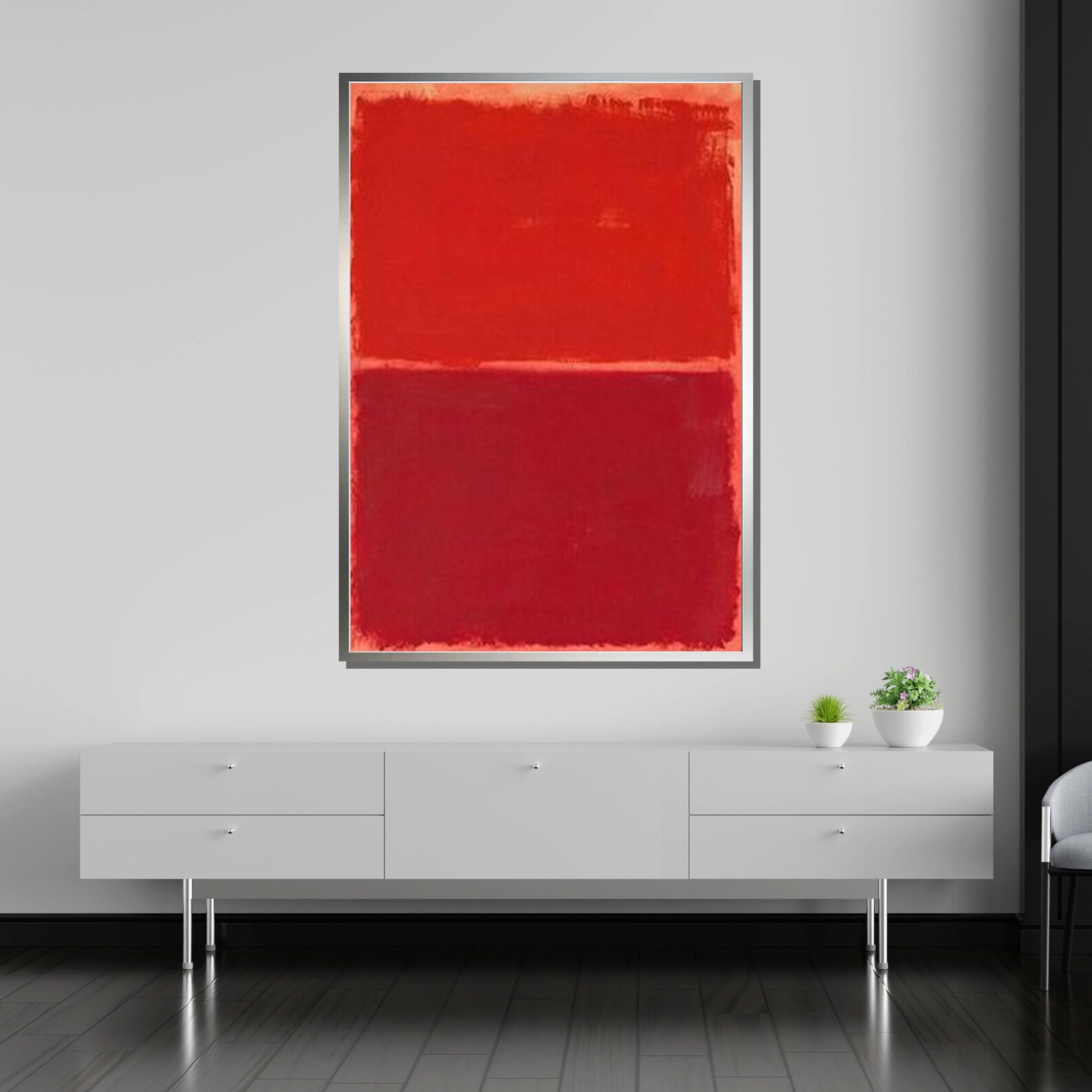 Red Abstract Canvas Art: Rothko Style Color Block Painting - Etsy