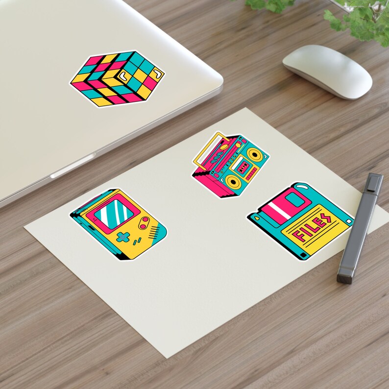 Retro 80s Sticker Pack, Vintage 80s Aesthetic Stickers for Scrapbooking ...