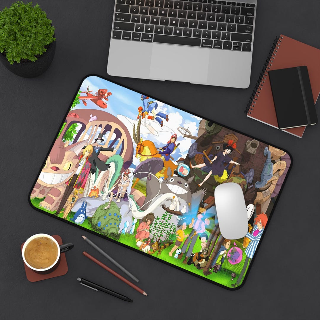 Studio Ghibli Characters Desk Mat | Anime Mousepad | Miyazaki Mouse Pad ...