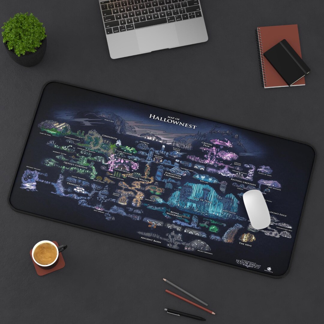 Hollow Knight Map Desk Mat | Hallownest Map Mouse Pad | Large Desk Pad ...