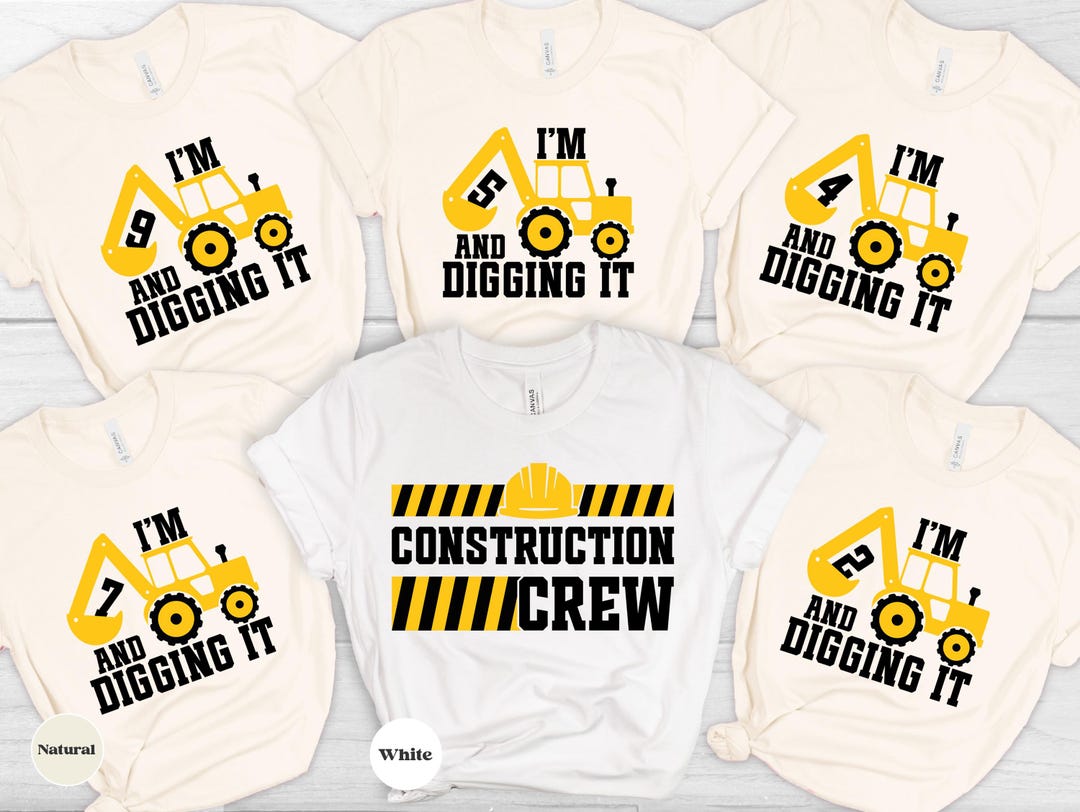Construction Crew Shirt, Construction Birthday Party Shirts, Matching ...