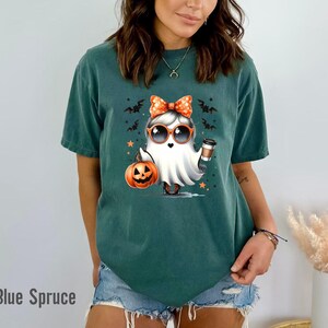 Halloween Cute Ghost Girl Shirt,comfort Color Spooky Season Shirts ...