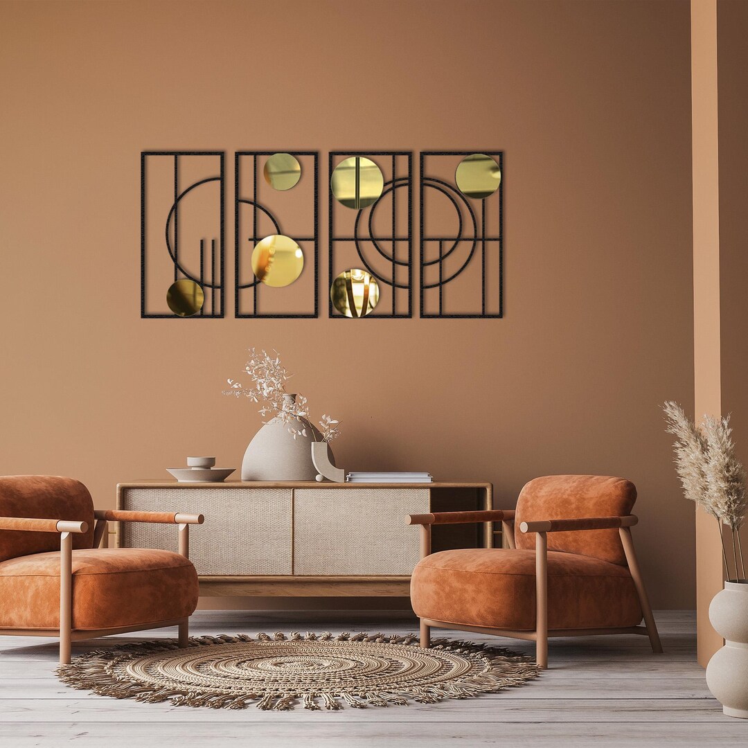 Plexiglass Modern Mirror Wall Decor, Plexiglass Metal Modern Geometric ...