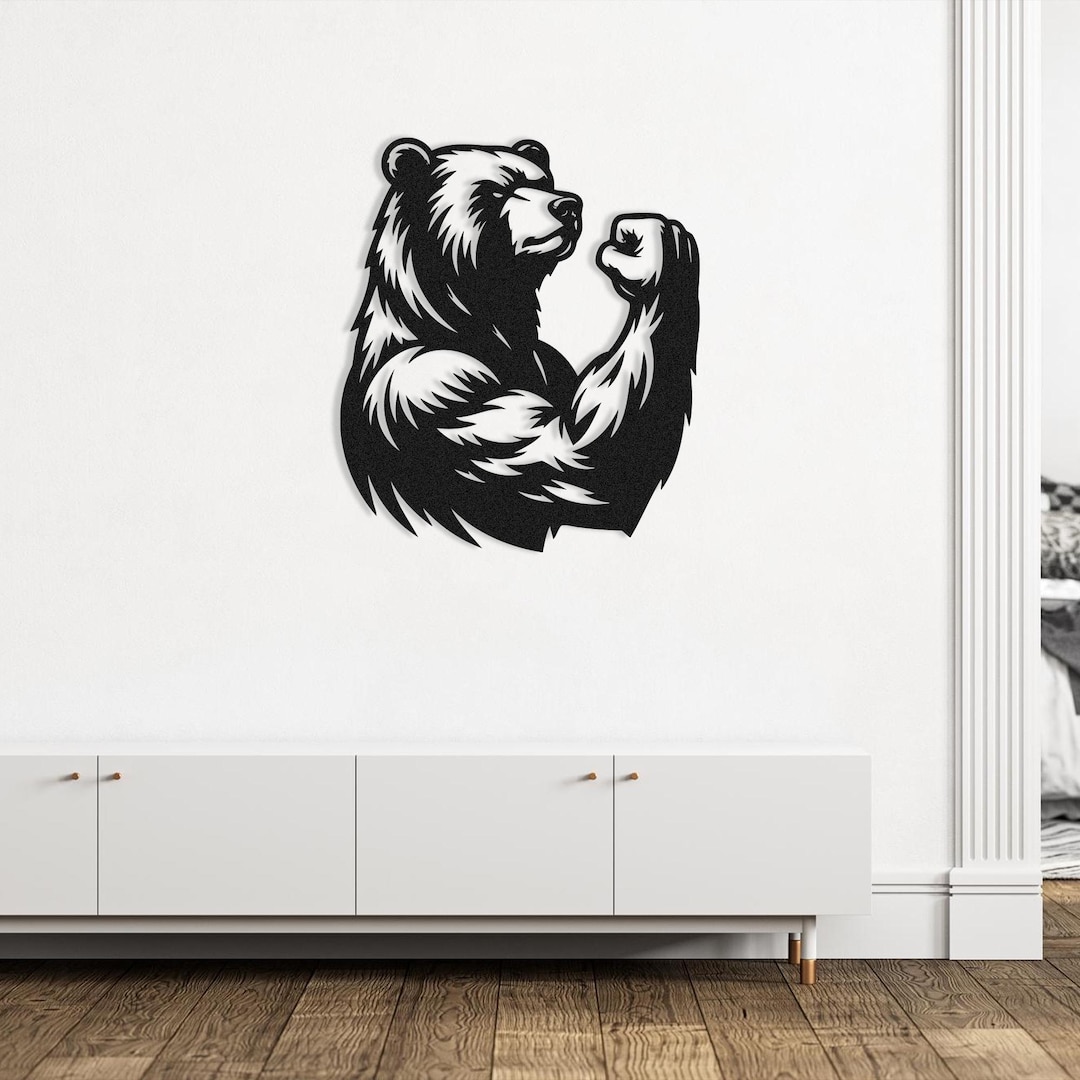 Black Bear Metal Wall Art: Wildlife Spiritual Decor - Etsy