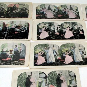 Vintage Stereoview 25 Card Set - Wedding Proposal - Hand Colored Lot of ...