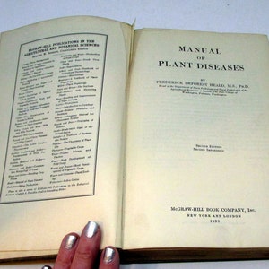 Vintage Book Manual of Plant Diseases, 2nd Edition, 1933 Frederick ...