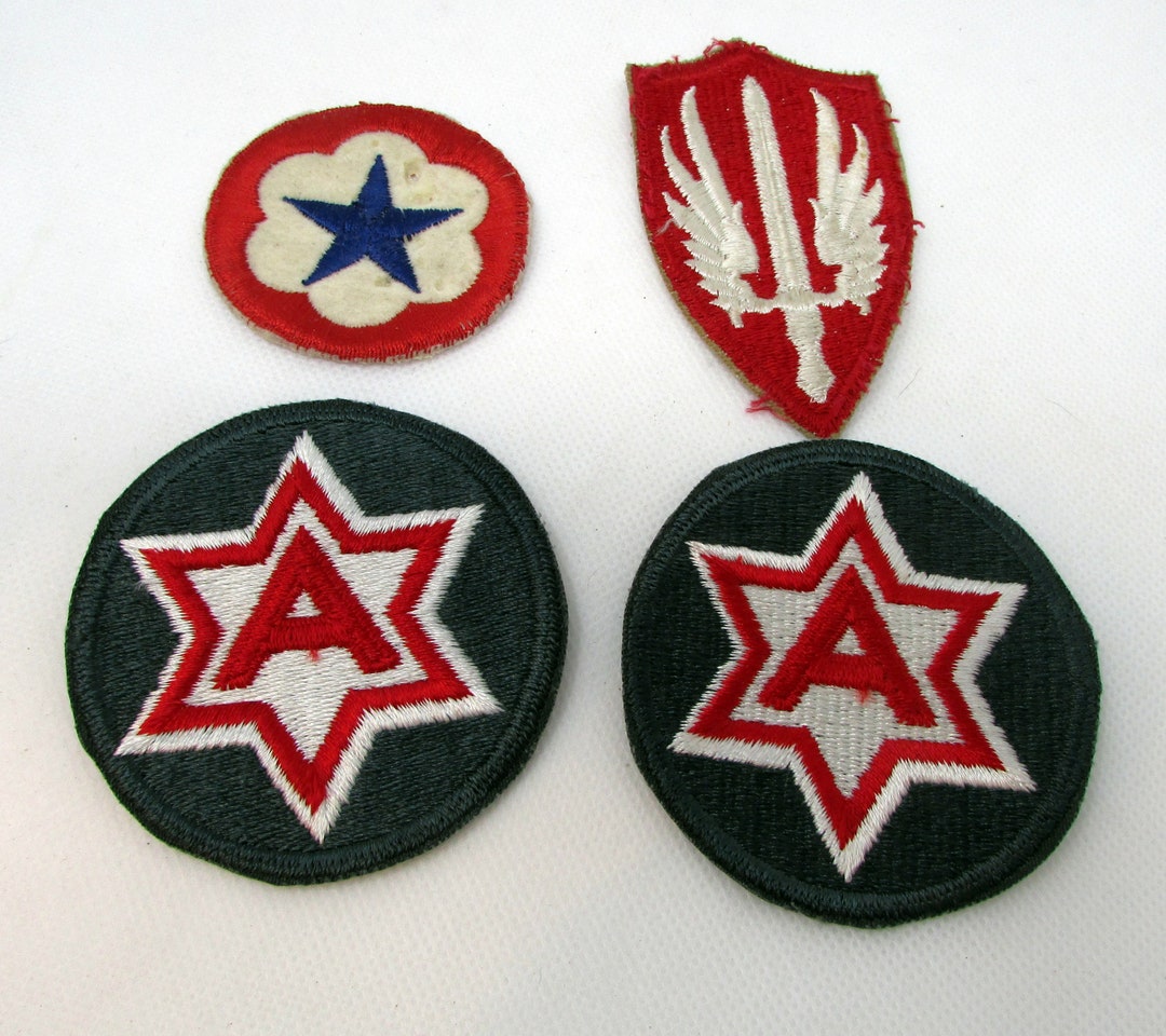 WWII United States Army Patch Lot of 4 Pointed Star "a" Vintage WWII ...