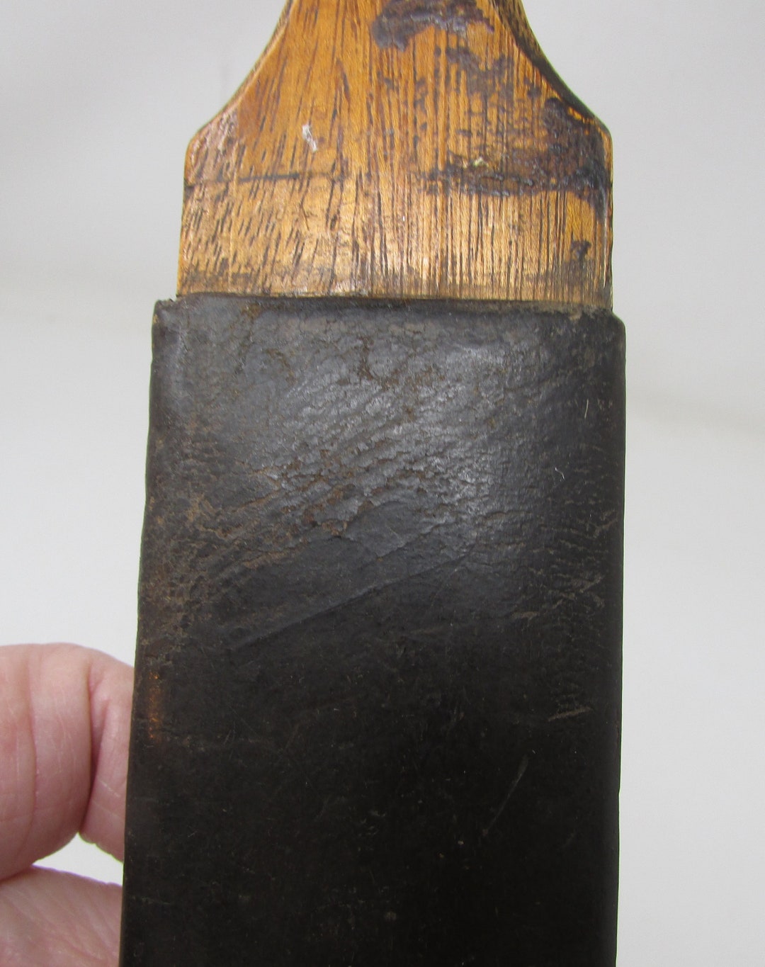 Vintage Barber Shop Leather and Wood Razor Strop 200 Year Old Antique ...