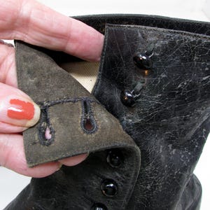 Victorian Leather Button up Shoes Boots With Button Hook Antique ...