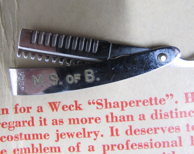 Barber Advertising Vintage Weck Hair Shaper Pin Vintage Ad Pin Straight ...