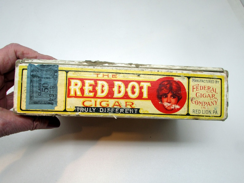 Vintage Cigar Box 1890's Red Dot Cigar Box Red Dot Truly - Etsy