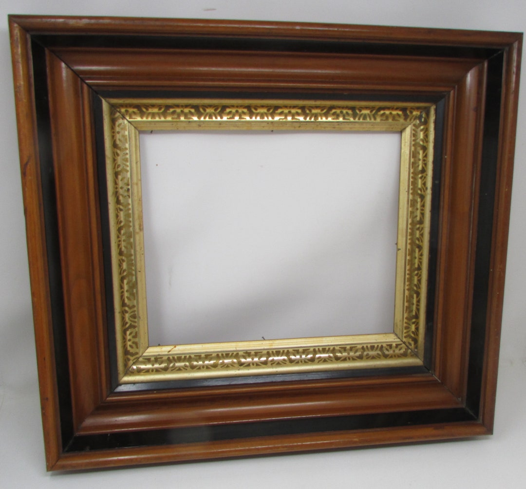 Antique Victorian Cherrywood Gold Gilt Wood Deep Well Frame 20 X 18 ...