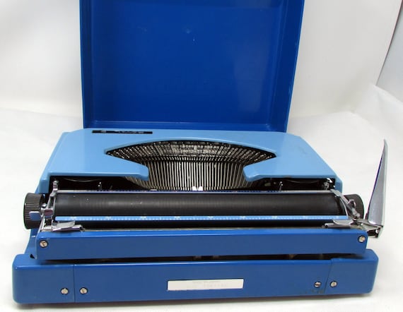 Collectibles Vintage Portable Blue Typewriter 1970's Royal Century with ...