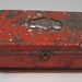 Vintage Red Painted Metal Tool Box With Tons of Character Cute Small ...