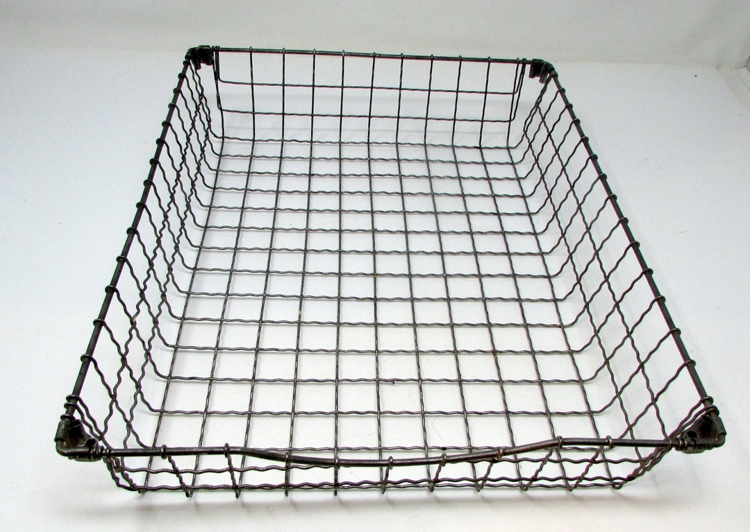 Vintage File Desk File Industrial Wire Mesh File Basket Vintage File ...