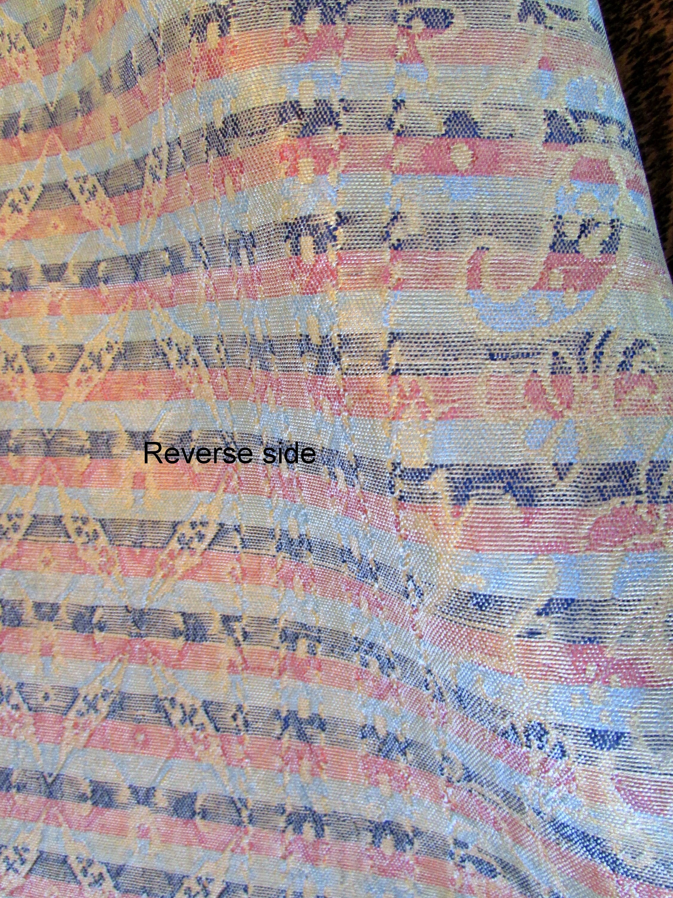 Vintage Tapestry Textile Runner Satin with Silk Fringe | Etsy