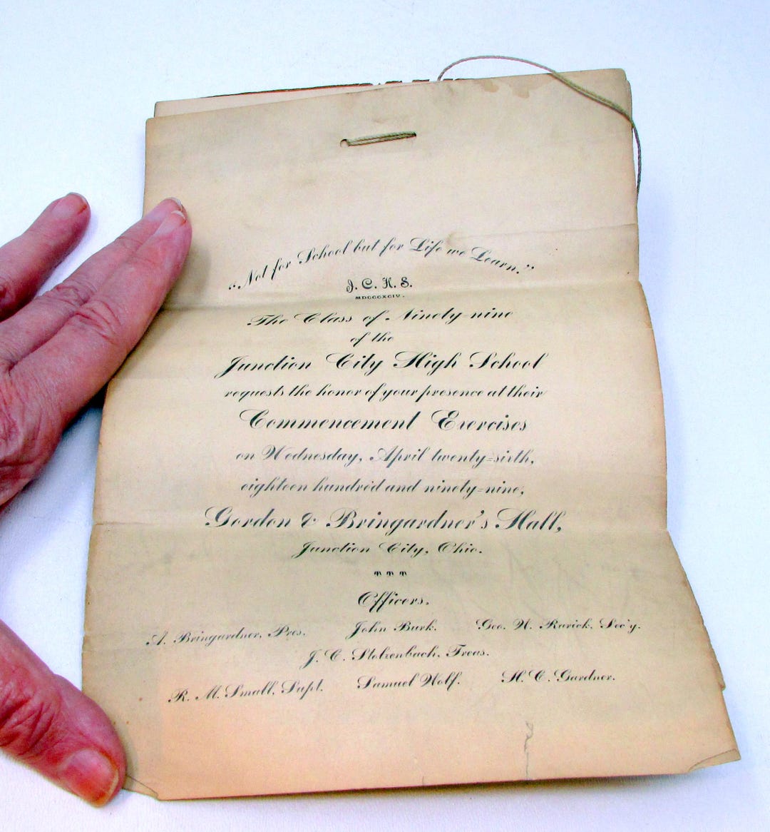 Victorian Graduation Announcement 1899 Invitation to Commencement ...