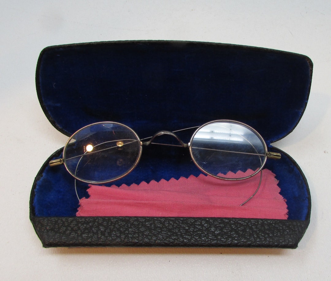 Antique Eyeglasses Silver Wire Frames Oval Lens Steampunk Eye - Etsy