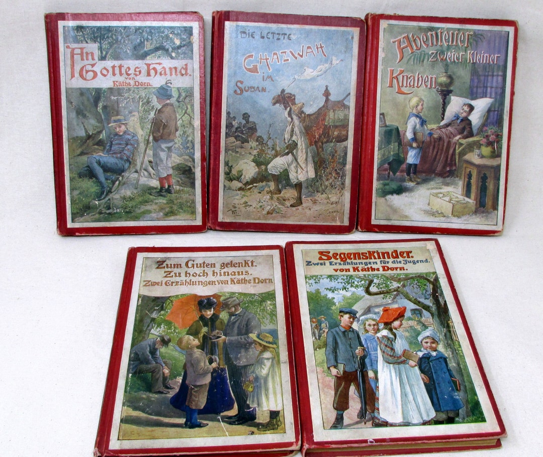 Vintage German Book Set 5 Antique Kathe Dorn Childrens Books Gottes ...