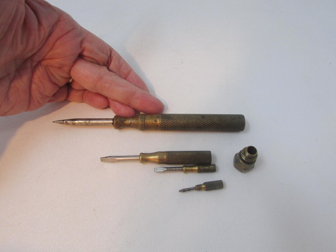Vintage Nesting 4 in 1 Screwdriver, Made in USA Pocket Screwdriver Set ...