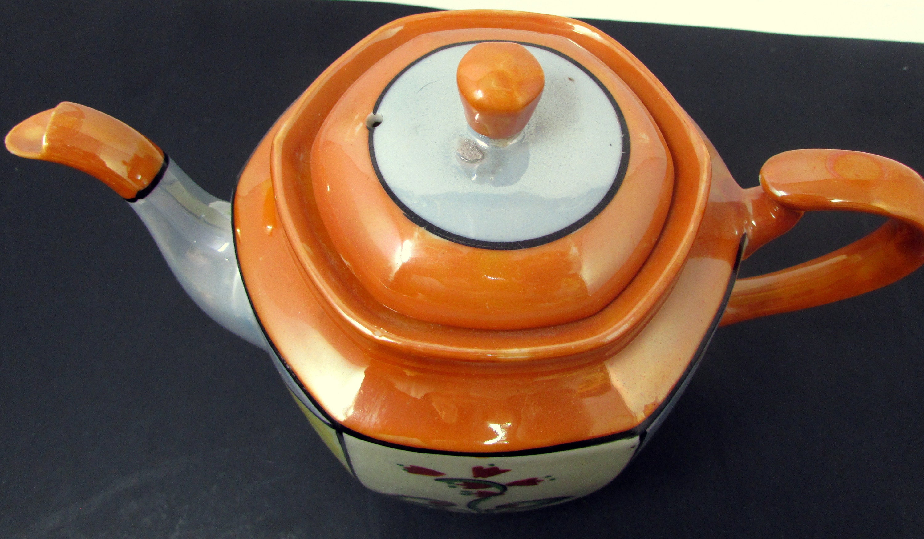 Vintage Lusterware Teapot With Hand Painted Design Gorgeous | Etsy