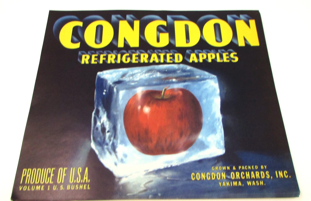 Vintage Congdon Orchards Apple Crate Label, Yakima Washington - Etsy