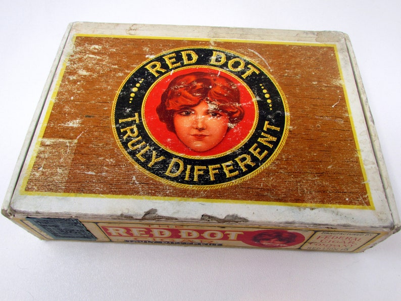 Vintage Cigar Box 1890's Red Dot Cigar Box Red Dot Truly - Etsy