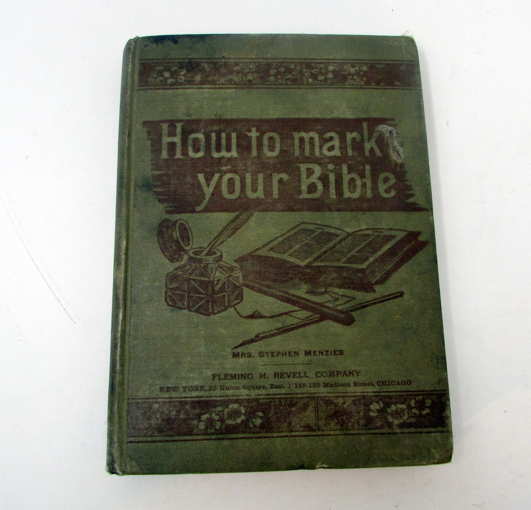 Vintage Bible Book Mrs Stephen Menzies, How to Mark Your Bible Book ...